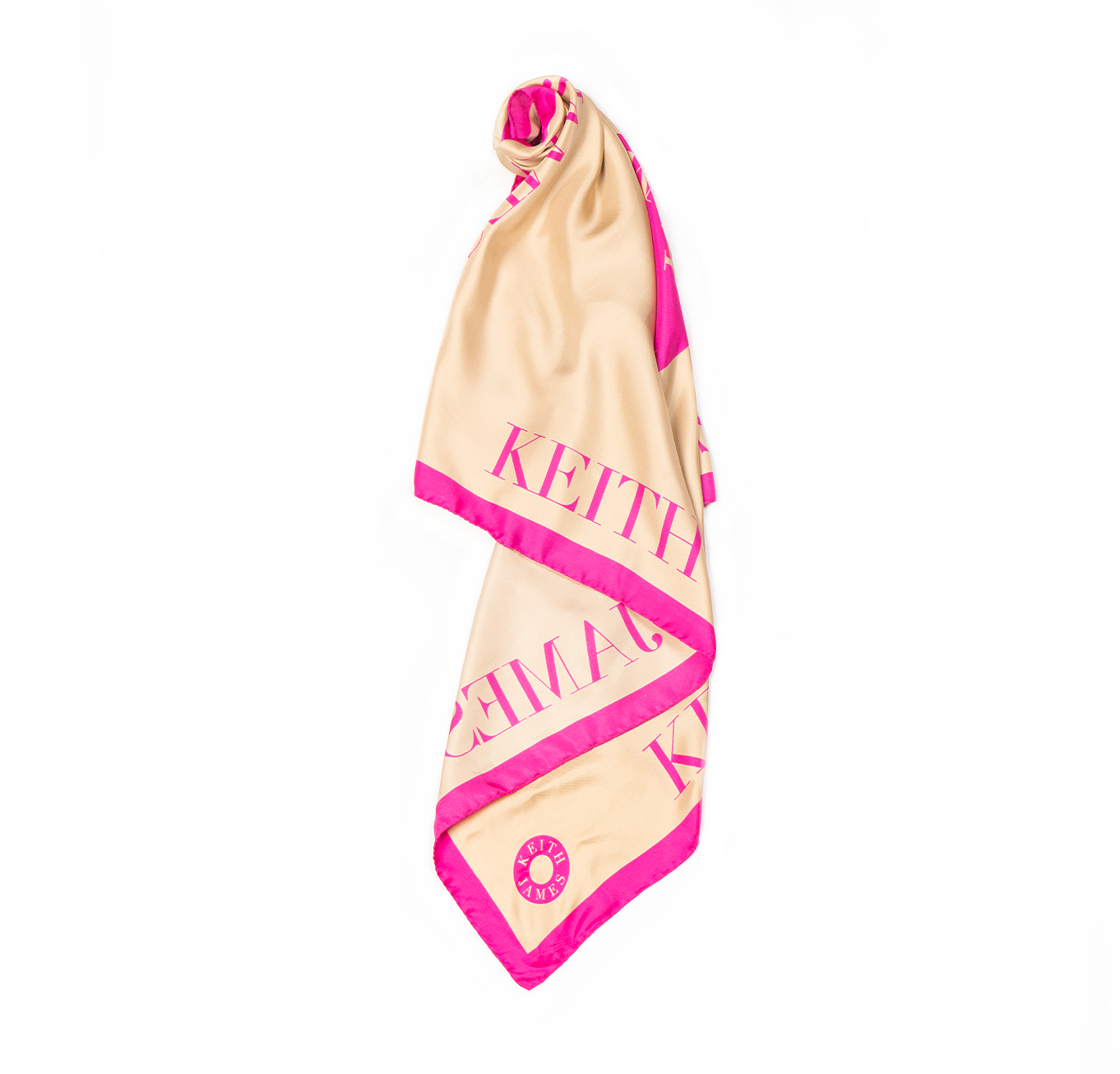 Silk Scarf (Cream & Pink) – K J